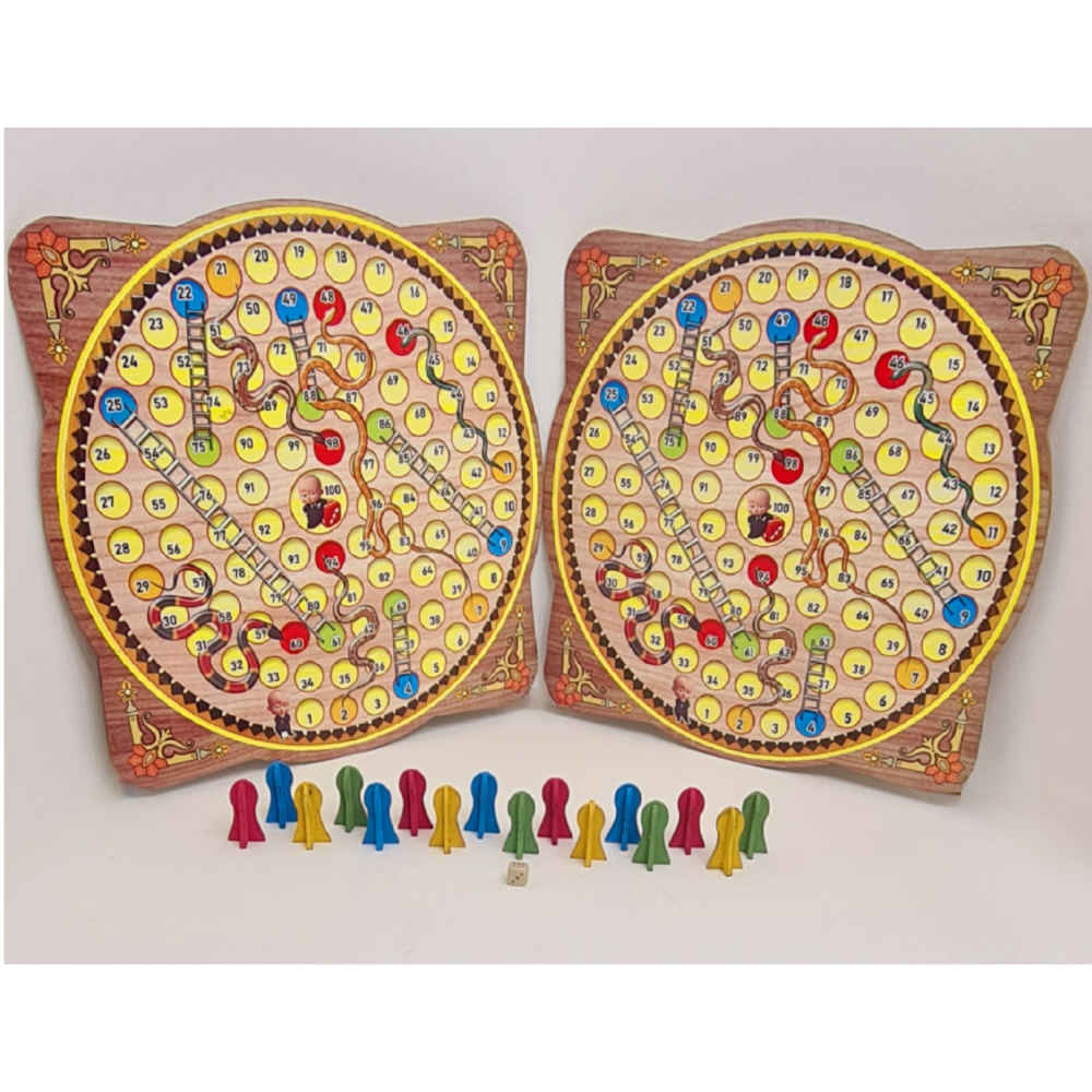 Wooden Mensch ärgere Dich nicht (Ludo) & Snakes & Ladders Game Set ...