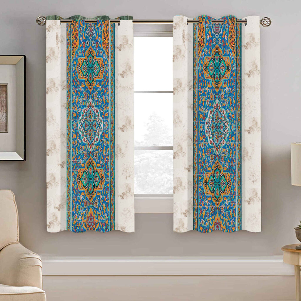 Printed Velvet Persian Eyelet Curtain – Scholars - ShopiPersia
