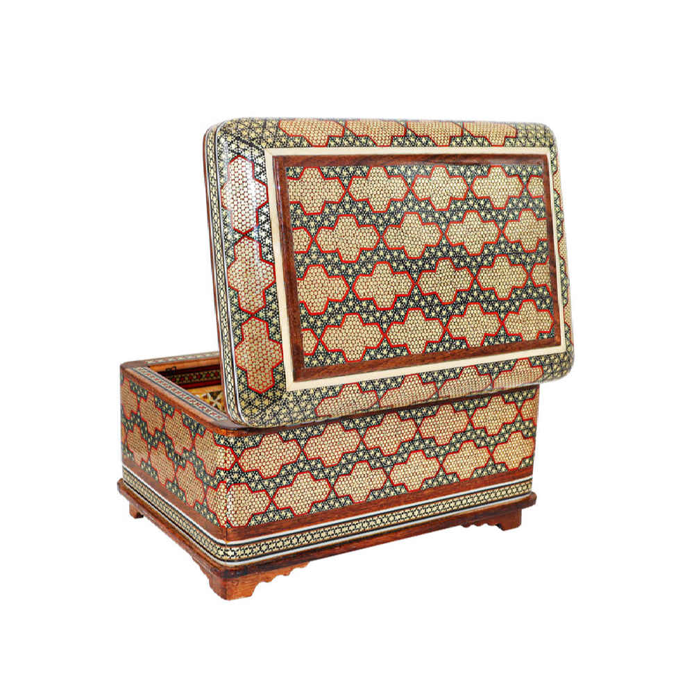 Handcrafted Wooden Jewelry Box with Persian Khatam Design - ShopiPersia