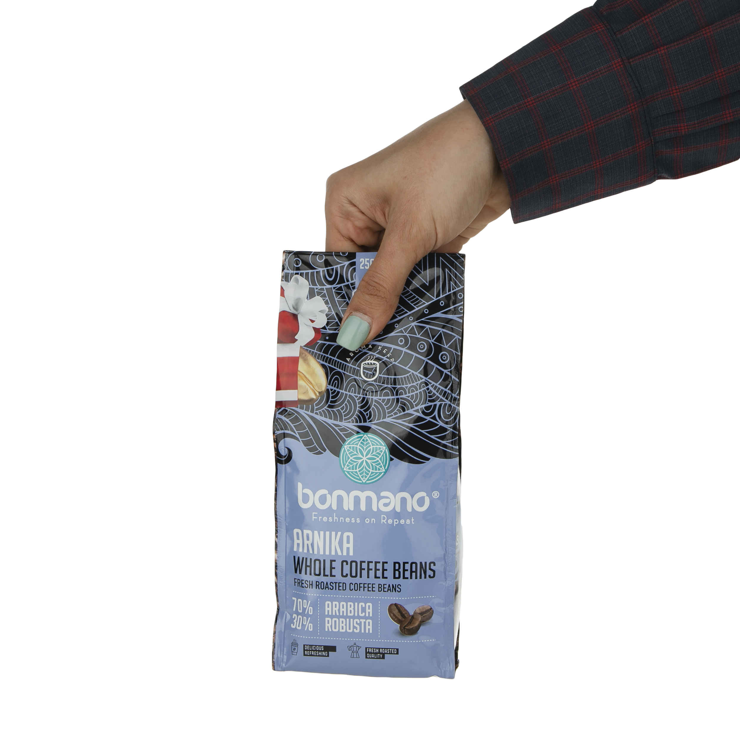 Bonmano Fresh Roasted Whole Coffee Beans Model Arnika 250 gr - ShopiPersia