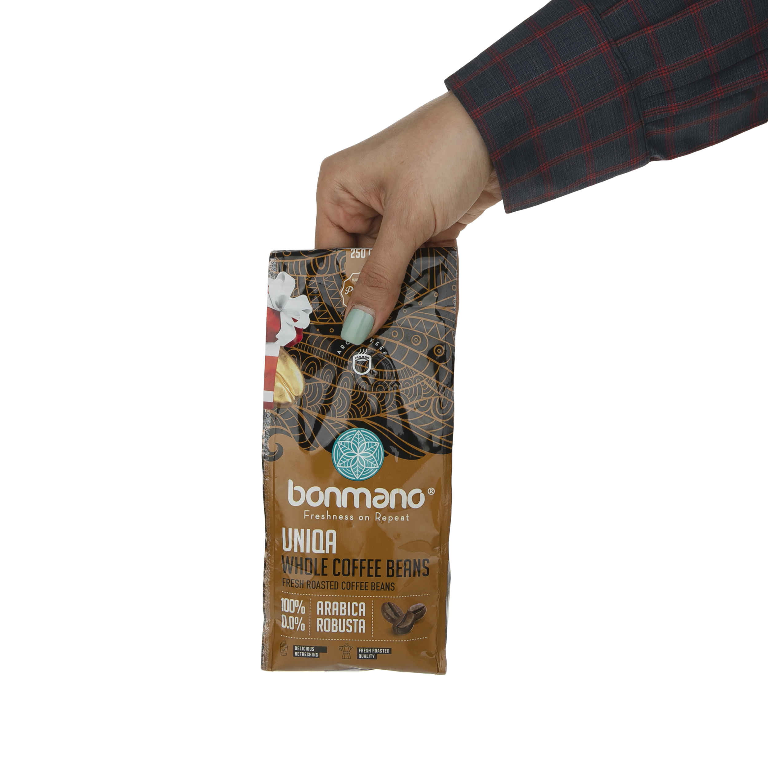 Bonmano Fresh Roasted Whole Coffee Beans Model Uniqa 250 gr - ShopiPersia