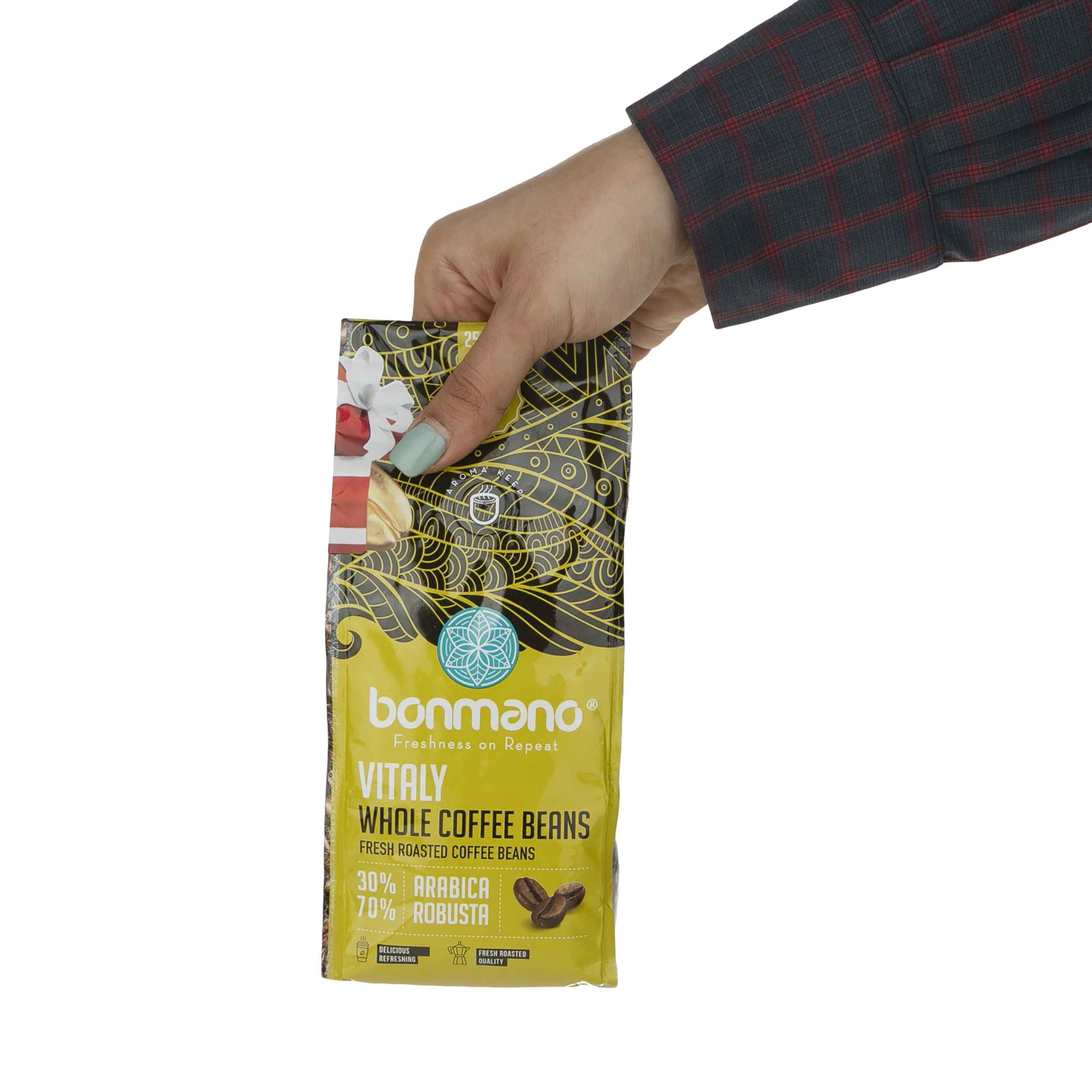 Bonmano Fresh Roasted Whole Coffee Beans Model Vitaly 250 gr - ShopiPersia