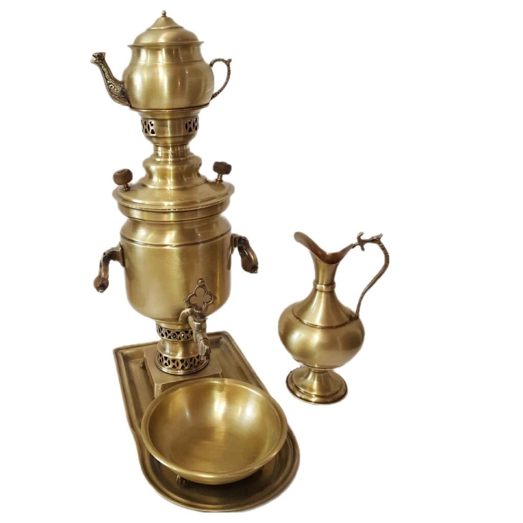 Persian Brass Samovar Decorative Charcoal Tea Maker 3-Liter - ShopiPersia