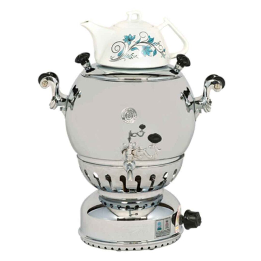 Gas Samovar Tea Maker with Teapot Modern Design 7-Liter - ShopiPersia