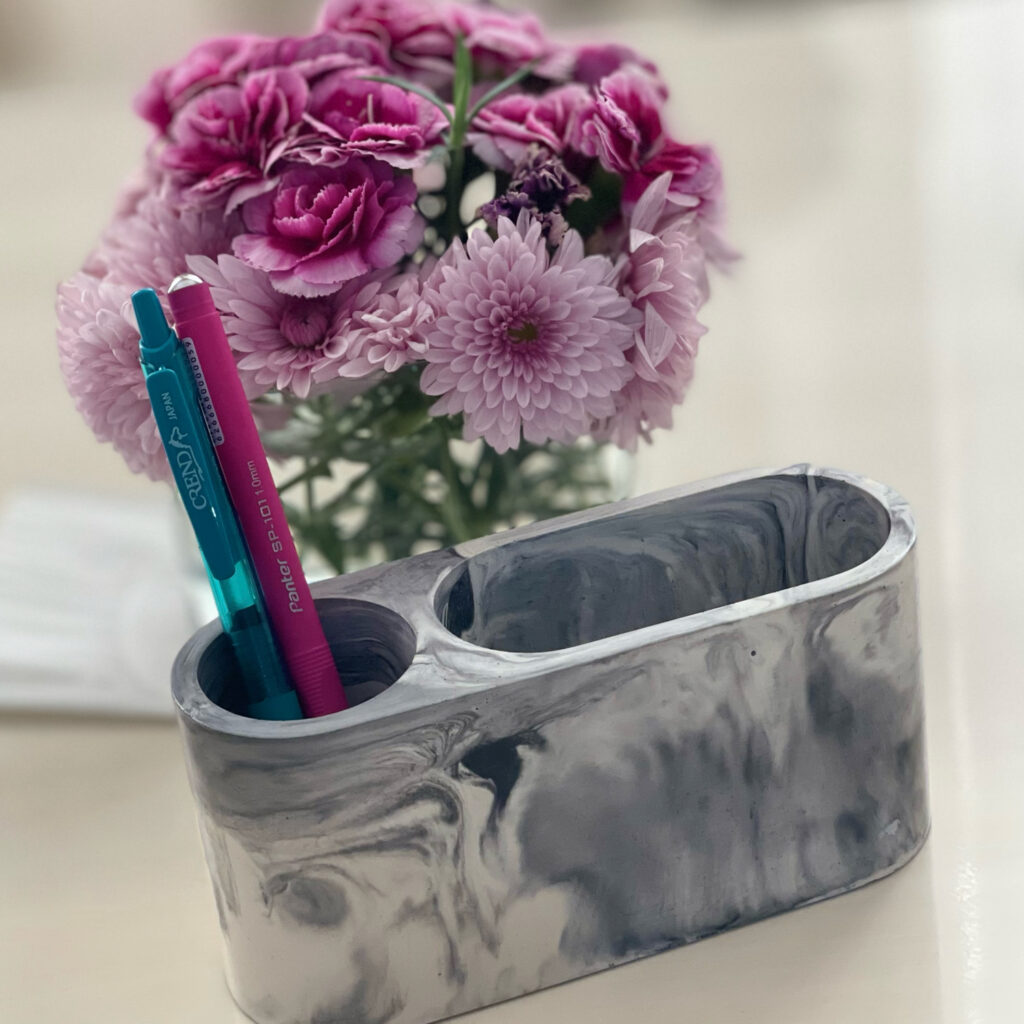 Stone Pen Holder for Desk with Marble Design Model Sana - ShopiPersia