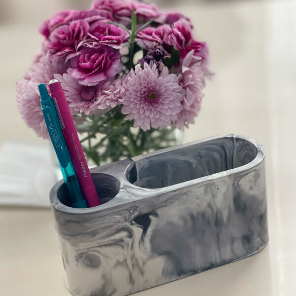 Stone Pen Holder for Desk with Marble Design Model Sana - ShopiPersia