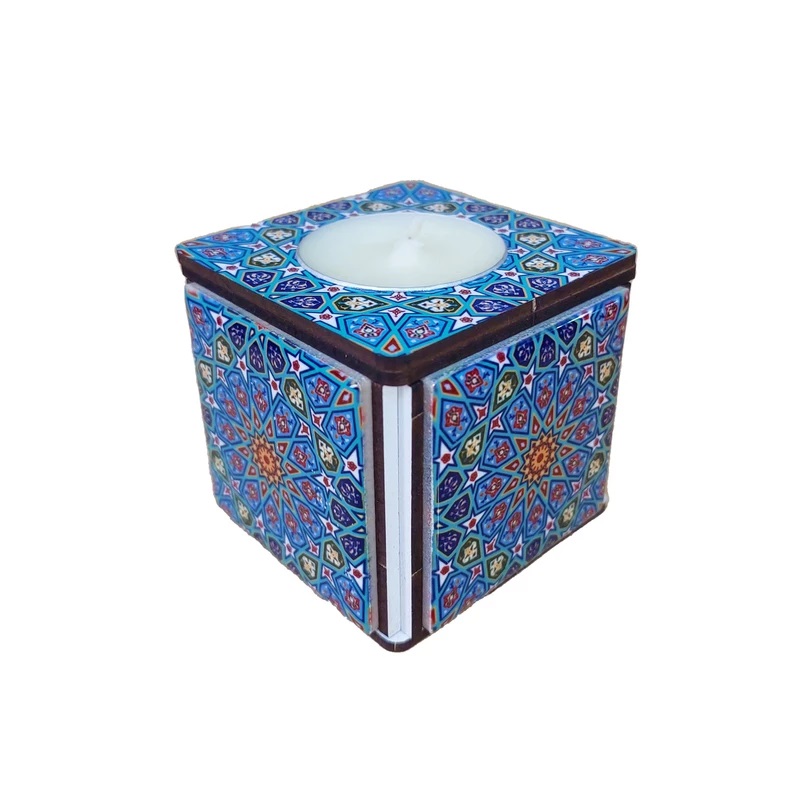 Persian Wooden Cube Tealight Holder Tile - ShopiPersia