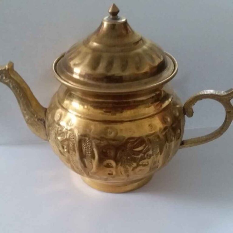 Persian Brass Teapot Handcrafted with Elegant Etched Design Art ...