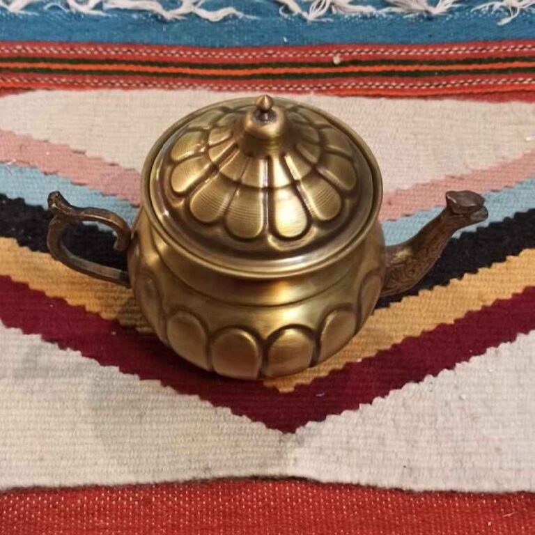 Brass Decorative Teapot Iranian Handmade Model Lined - ShopiPersia