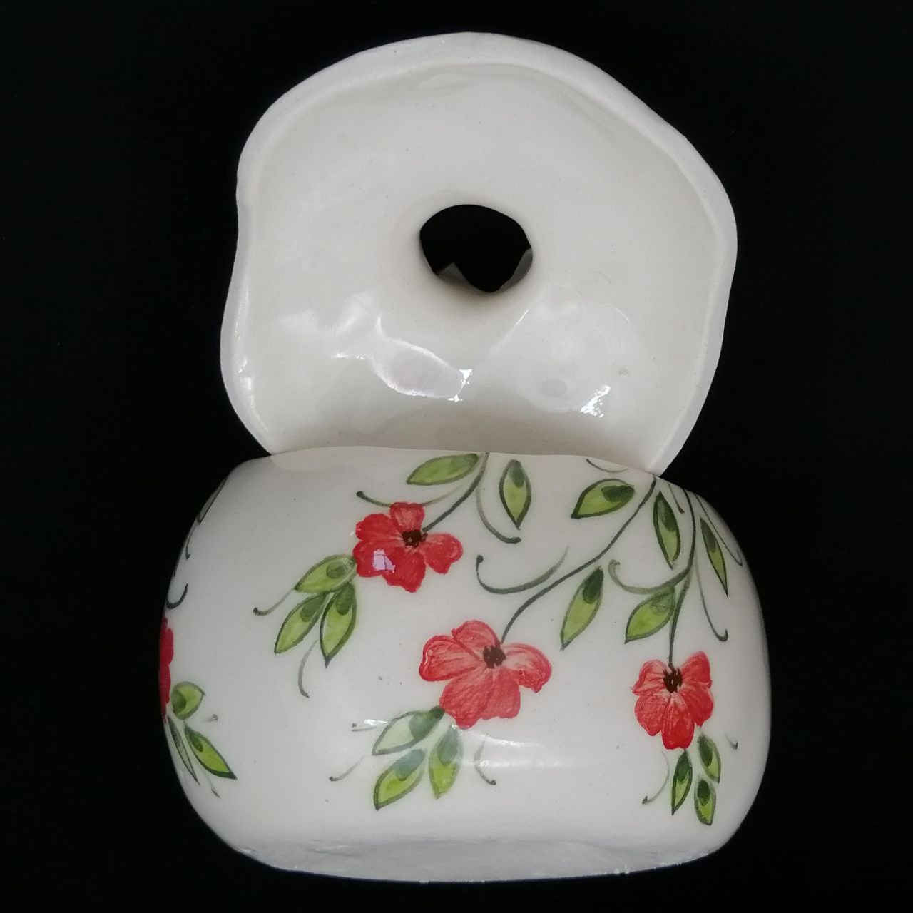 Ceramic Sugar Bowl with Lid Artistic Style Floral - ShopiPersia