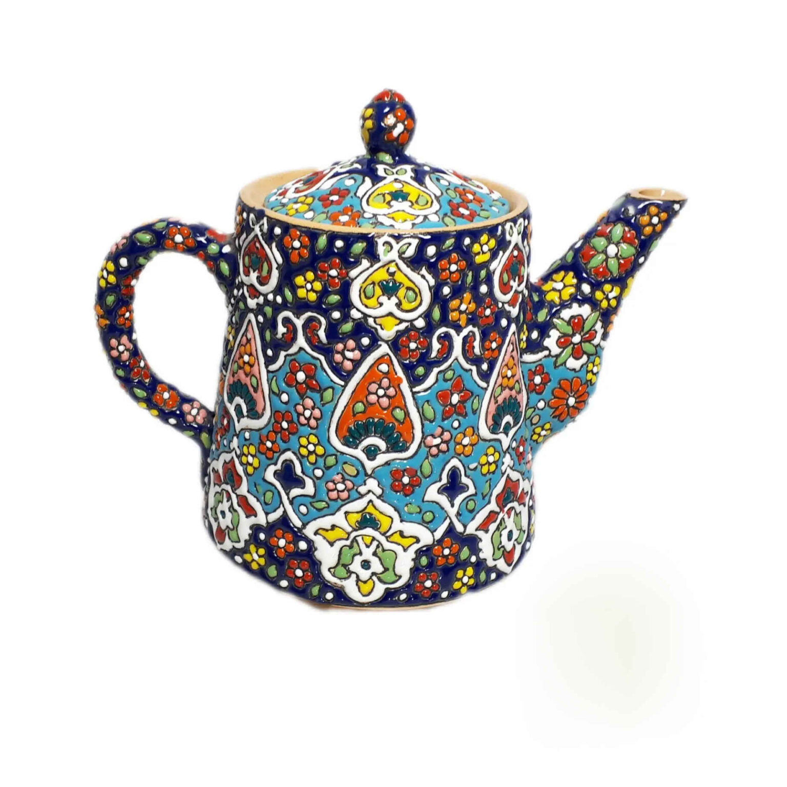 Decorative Pottery Teapot with ‌Blue Minakari Enameling Design ...