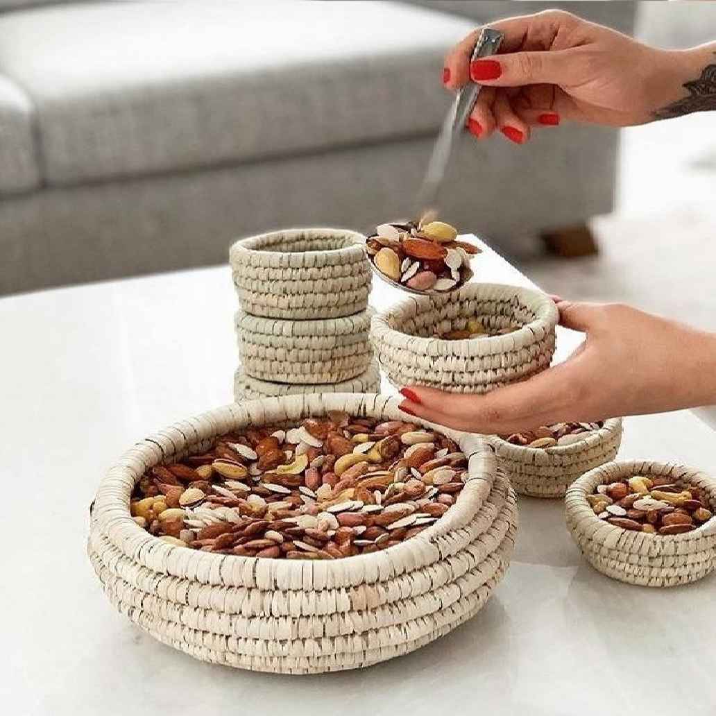 Persian Handwoven Palm Leaf Storage Basket - ShopiPersia