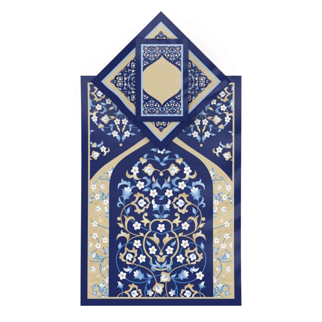 Islamic Prayer Mat Velvet Sajadah Lightweight with Floral Pattern ...