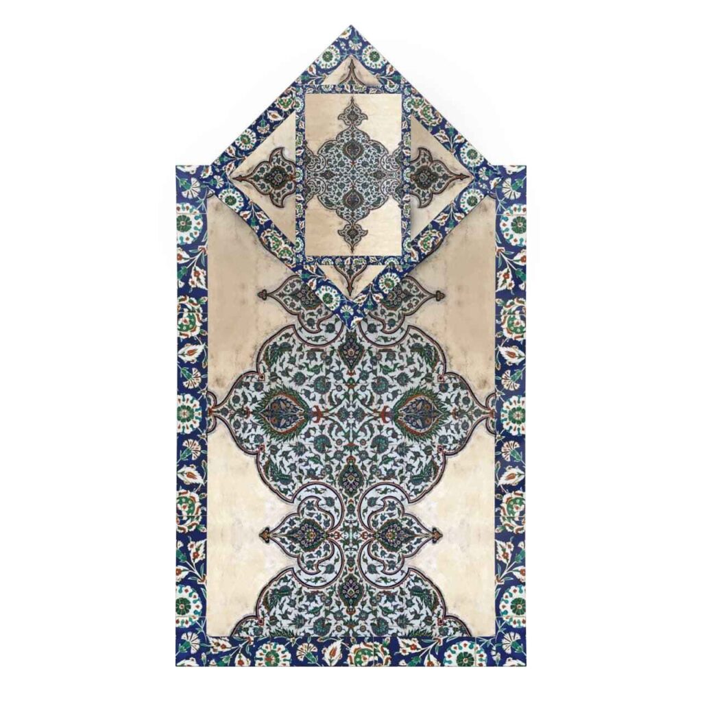 Islamic Prayer Mat Velvet Sajadah with Eslimi Design Model Negar ...