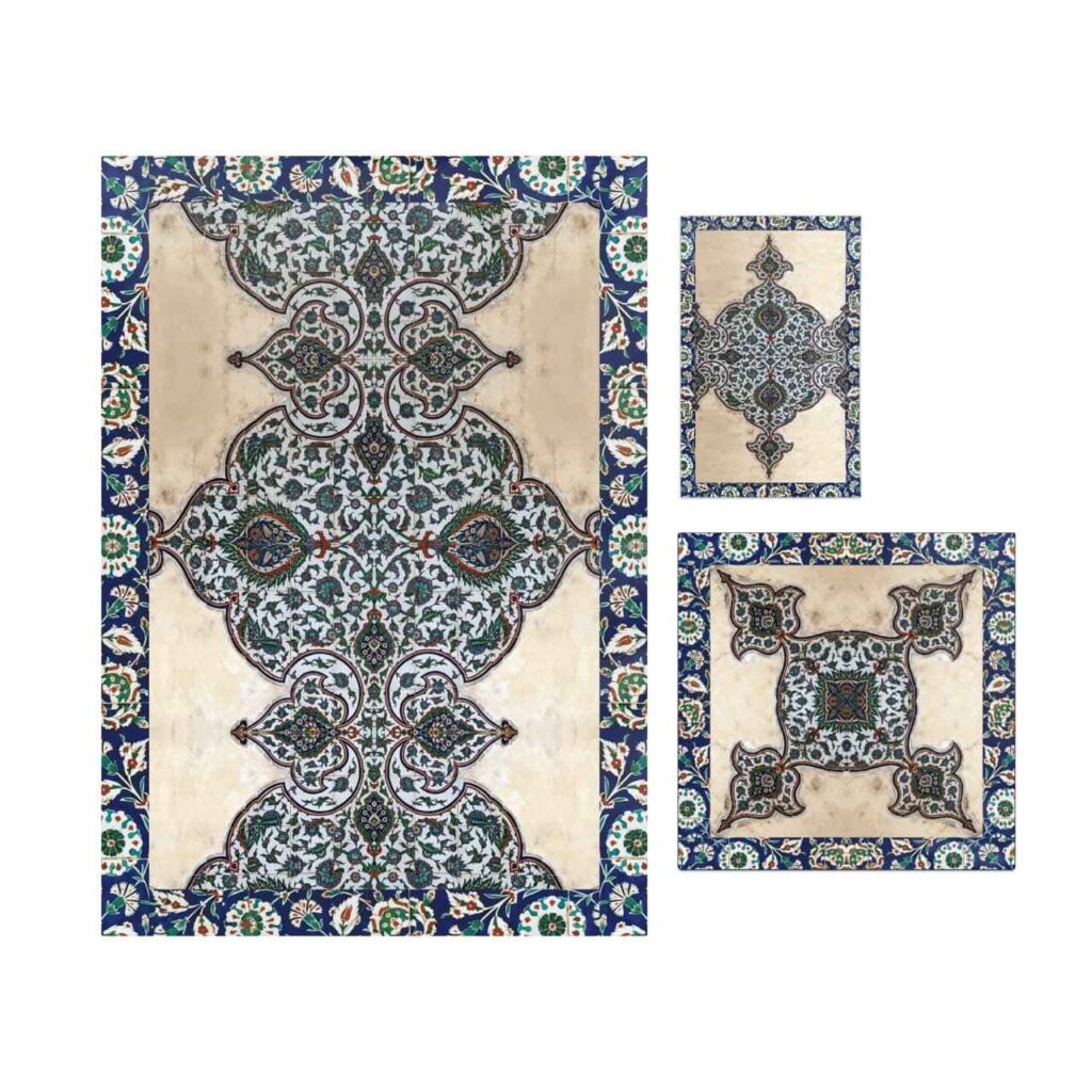 Islamic Prayer Mat Velvet Sajadah with Eslimi Design Model Negar ...