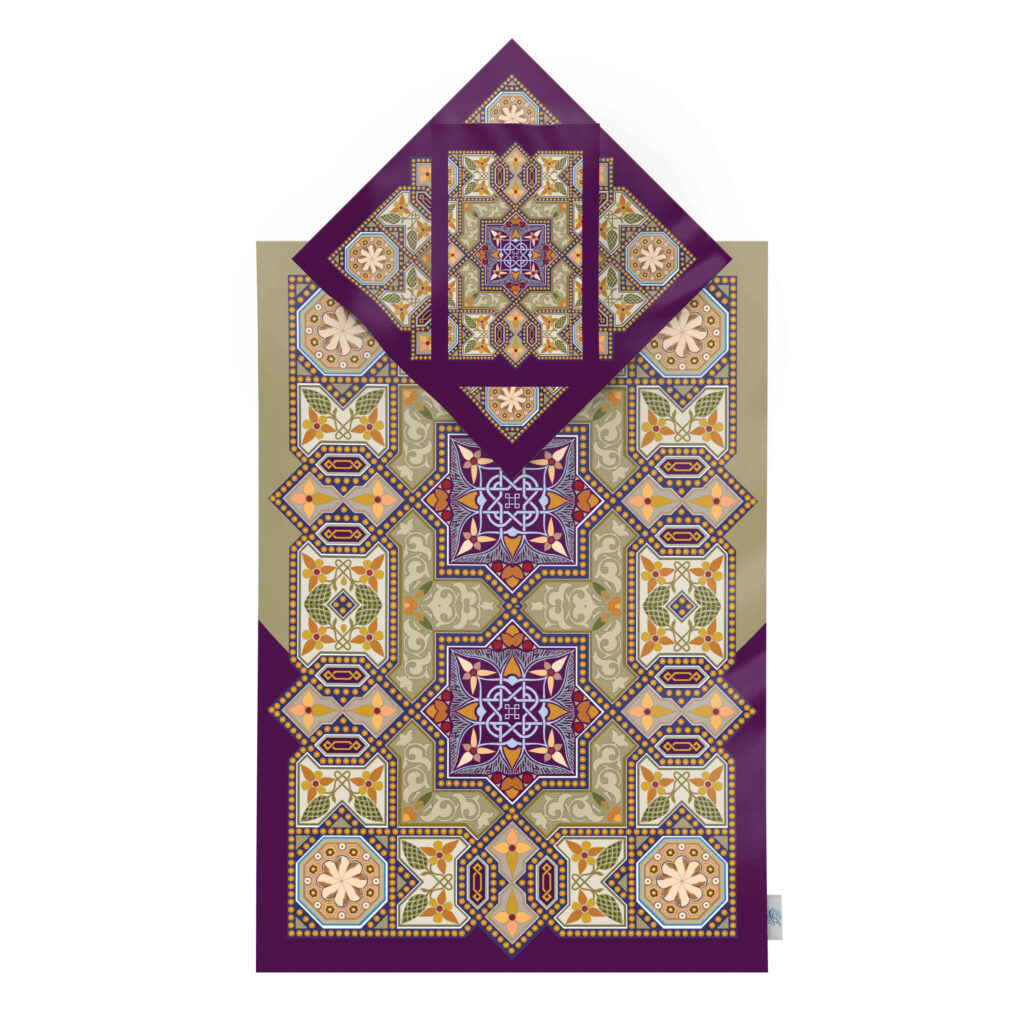 Islamic Prayer Mat Velvet Sajadah with Eslimi Design Model Nour ...