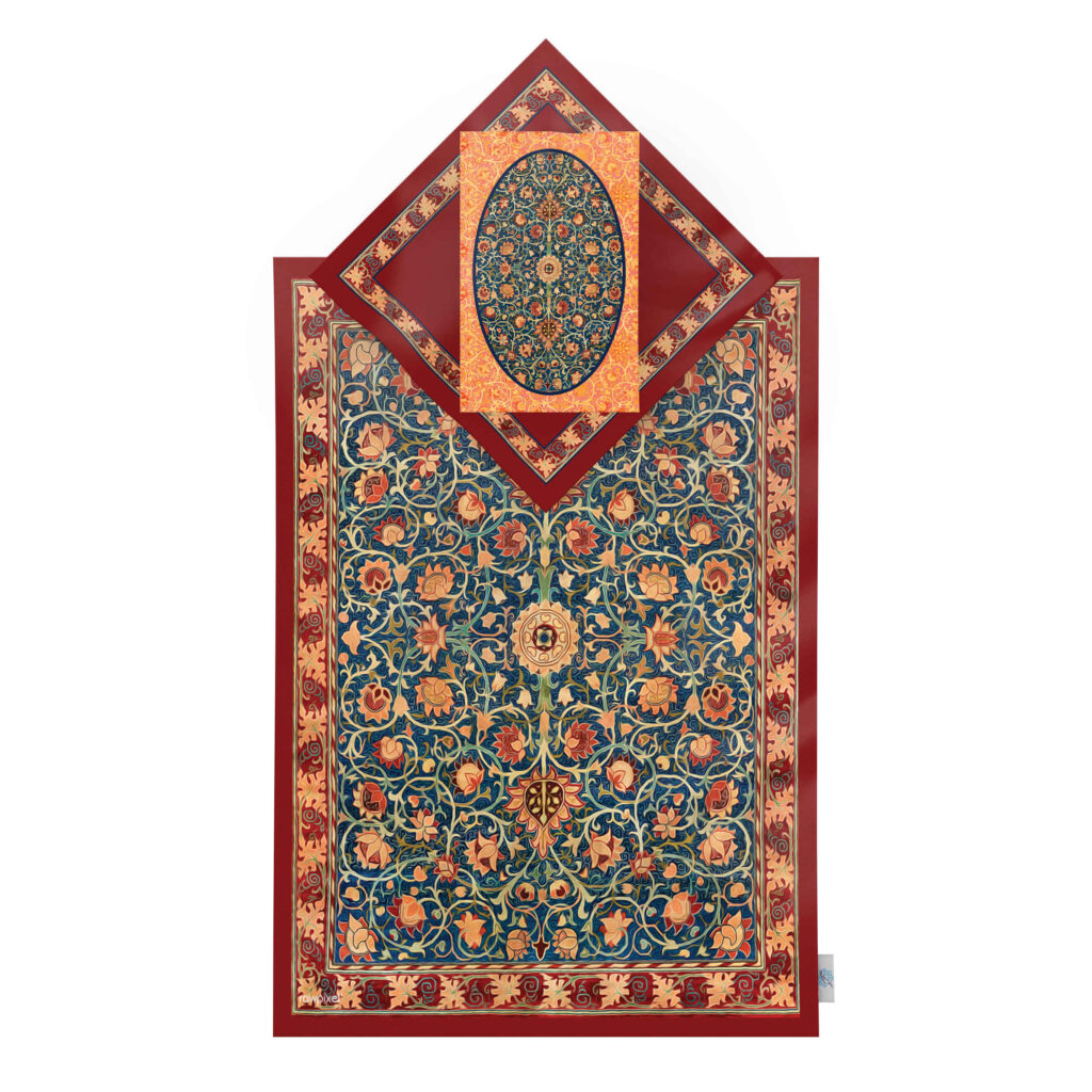 Islamic Prayer Mat Velvet Sajadah with Intricate Floral Design ...