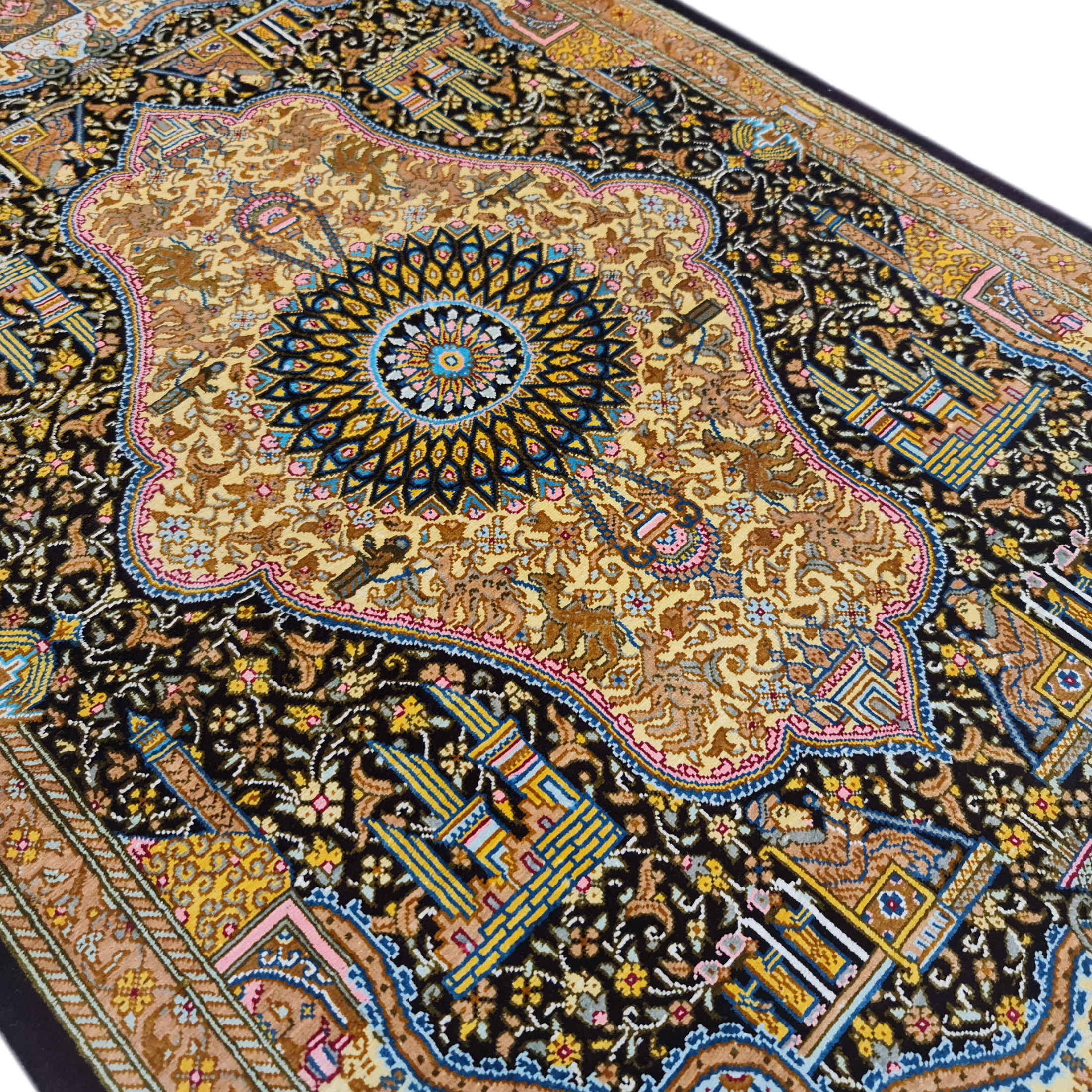 Authentic Persian Prayer Silk Rug Hand-Knotted & Luxurious Sajada ...
