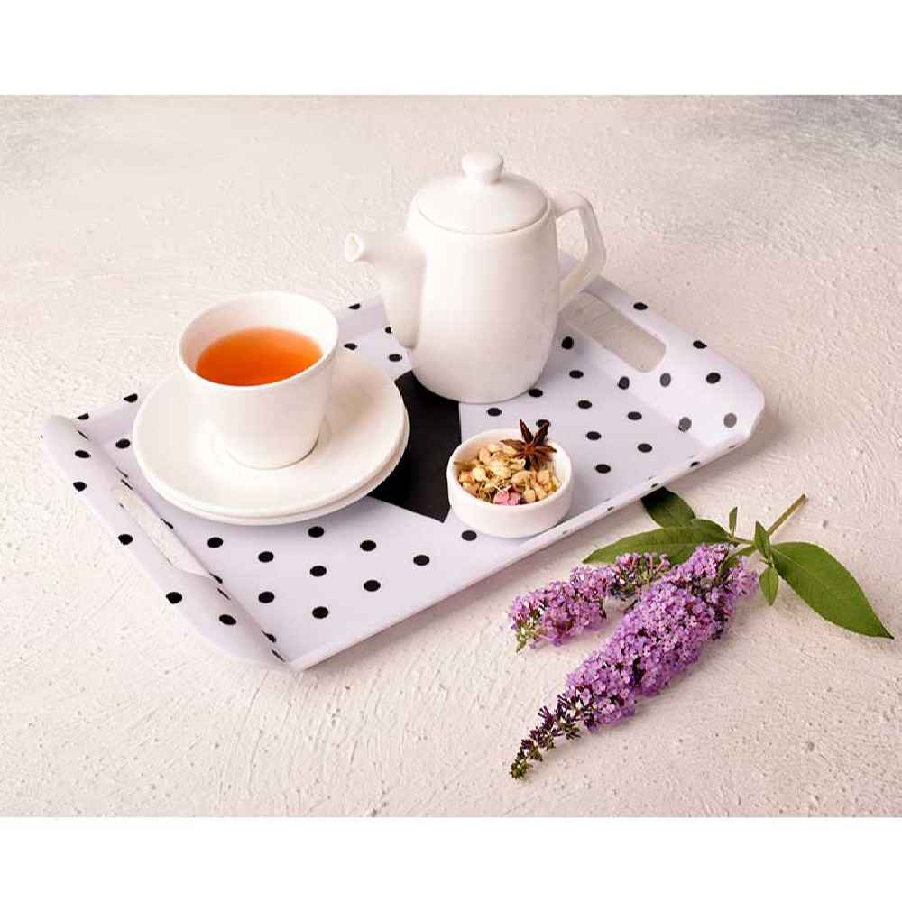 Melamine Serving Tray with Handle Lightweight Heart Design - ShopiPersia