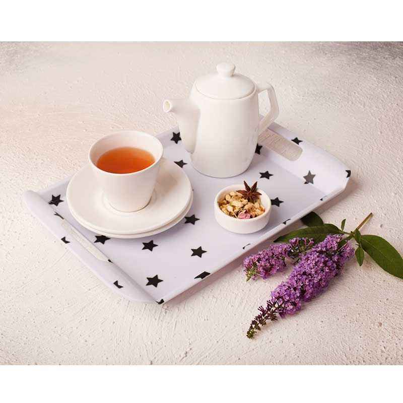 Melamine Serving Tray with Handle Lightweight Rectangular Shape ...
