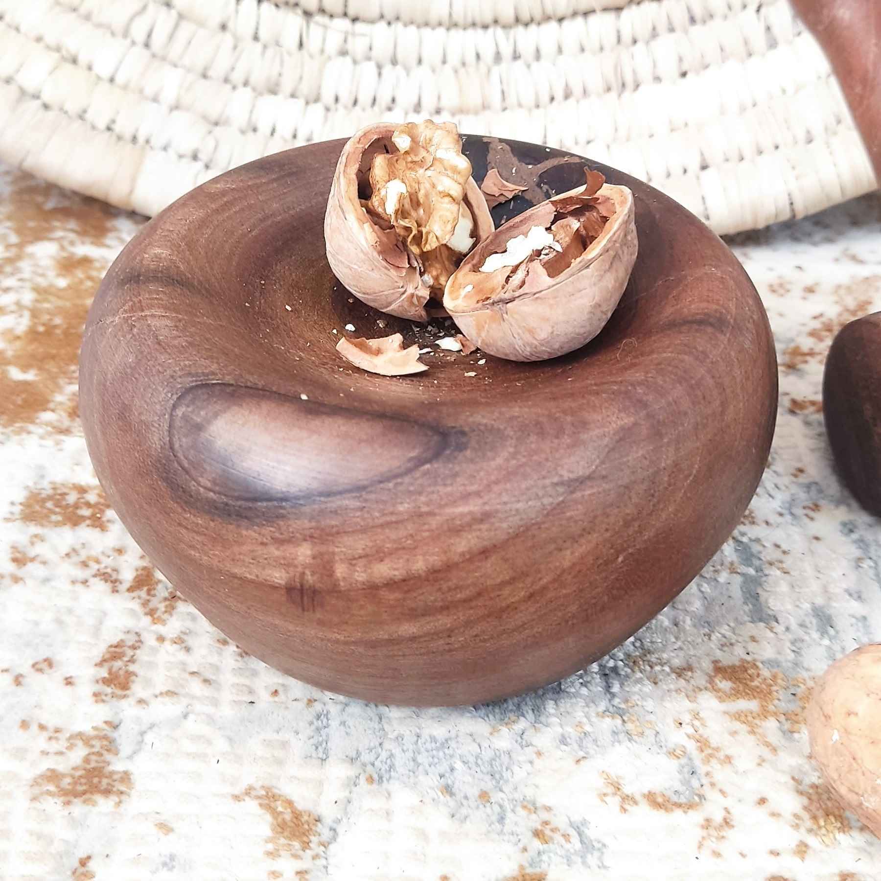 Rustic Wooden Nutcracker – Handmade Nut Bowl with Mallet for ...