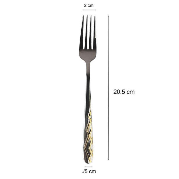 Spoon and Fork Flatware Set Golden Design 12 Pcs Model Linear - ShopiPersia