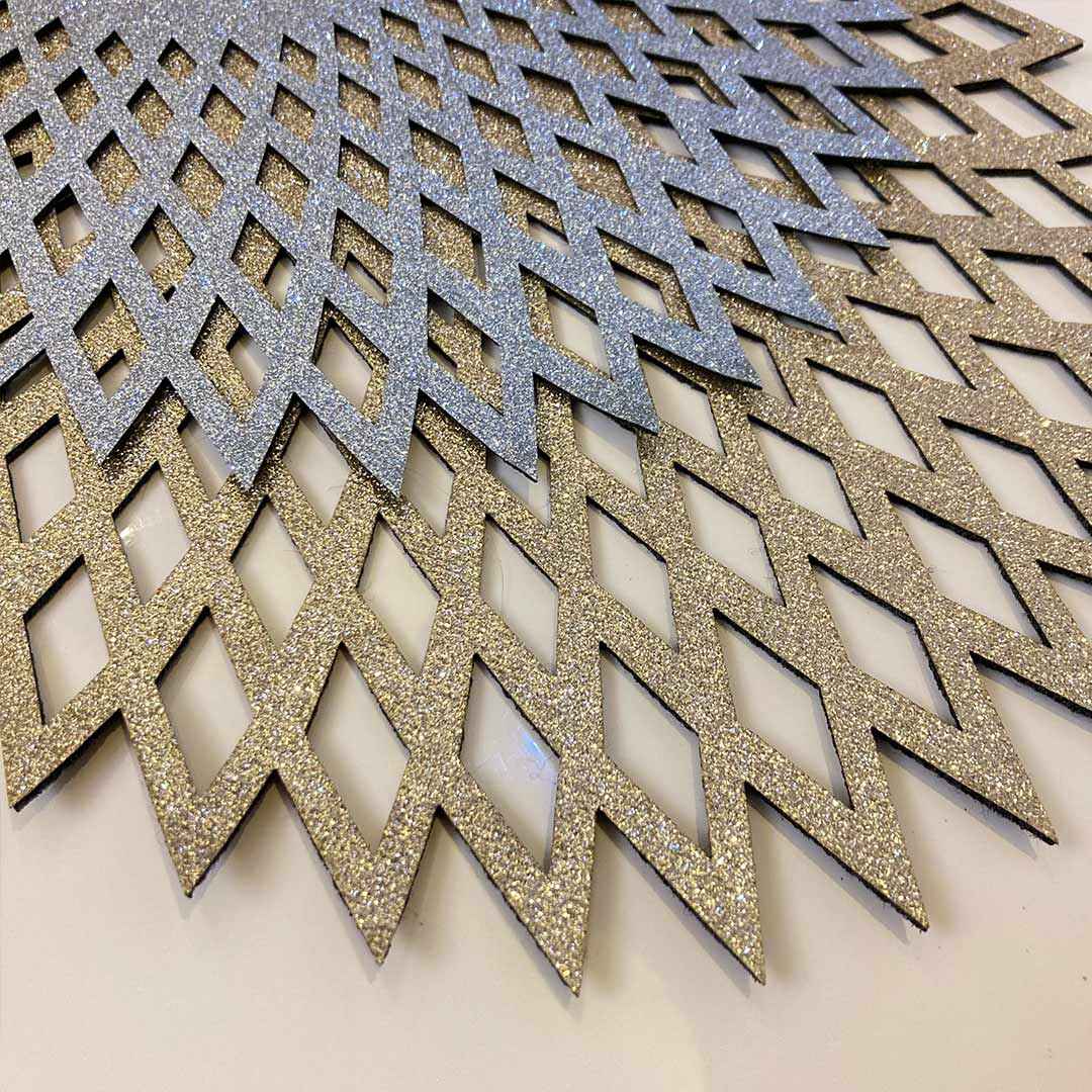 Table Runner Faux Leather with Elegant Glitter Design - ShopiPersia