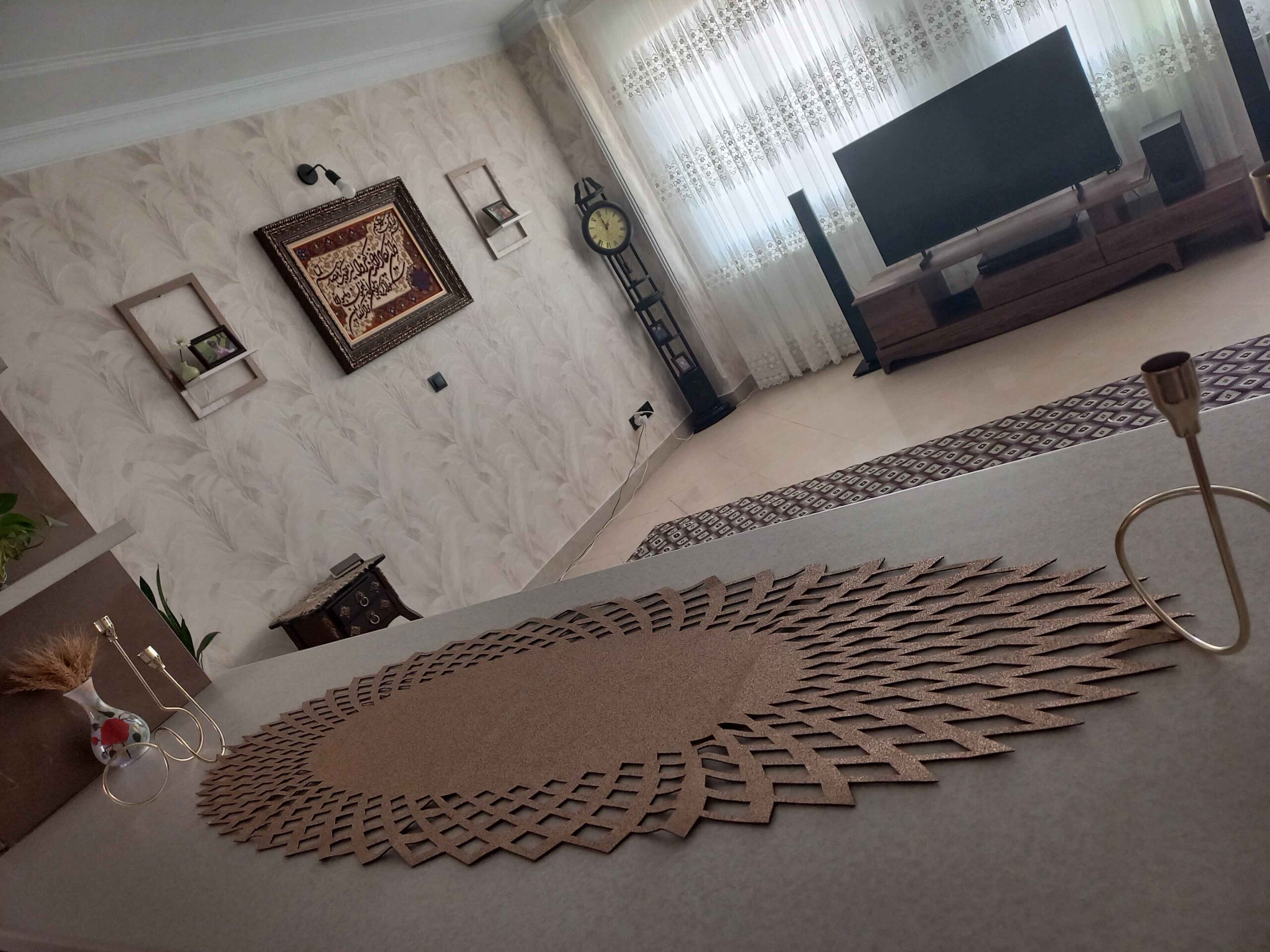 Table Runner Faux Leather with Elegant Glitter Design - ShopiPersia