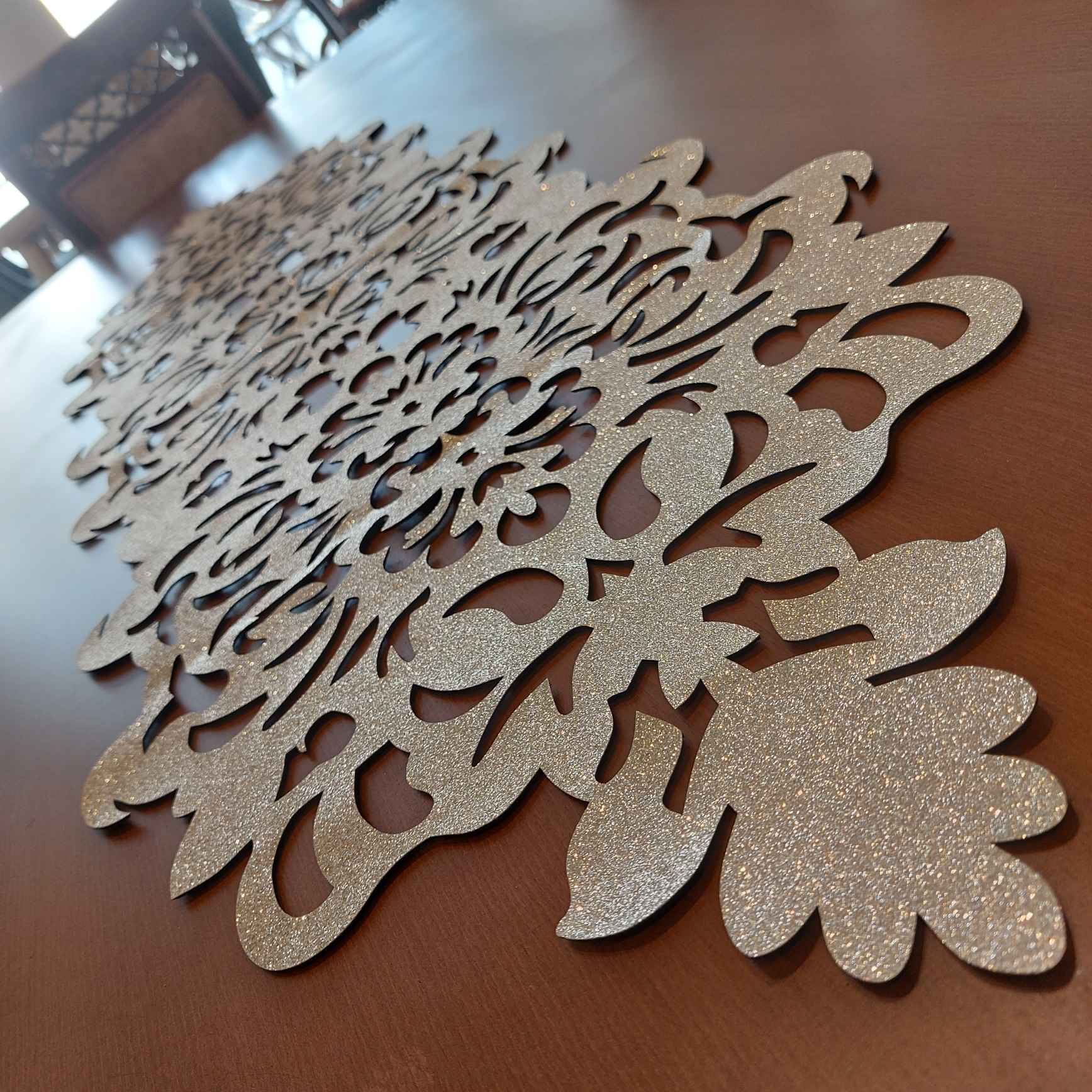 Table Runner Faux Leather with Glitter Fancy Style - ShopiPersia