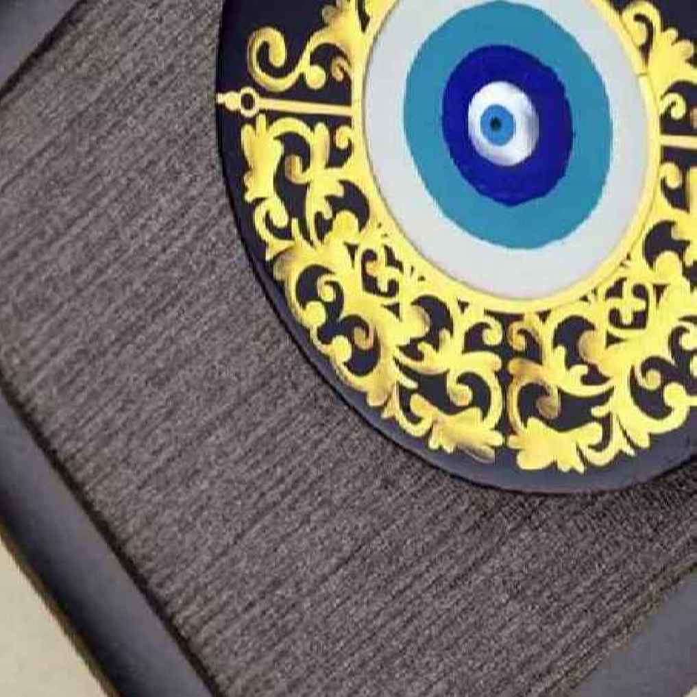 Framed Persian Calligraphy Wood Art Evil Eye - ShopiPersia