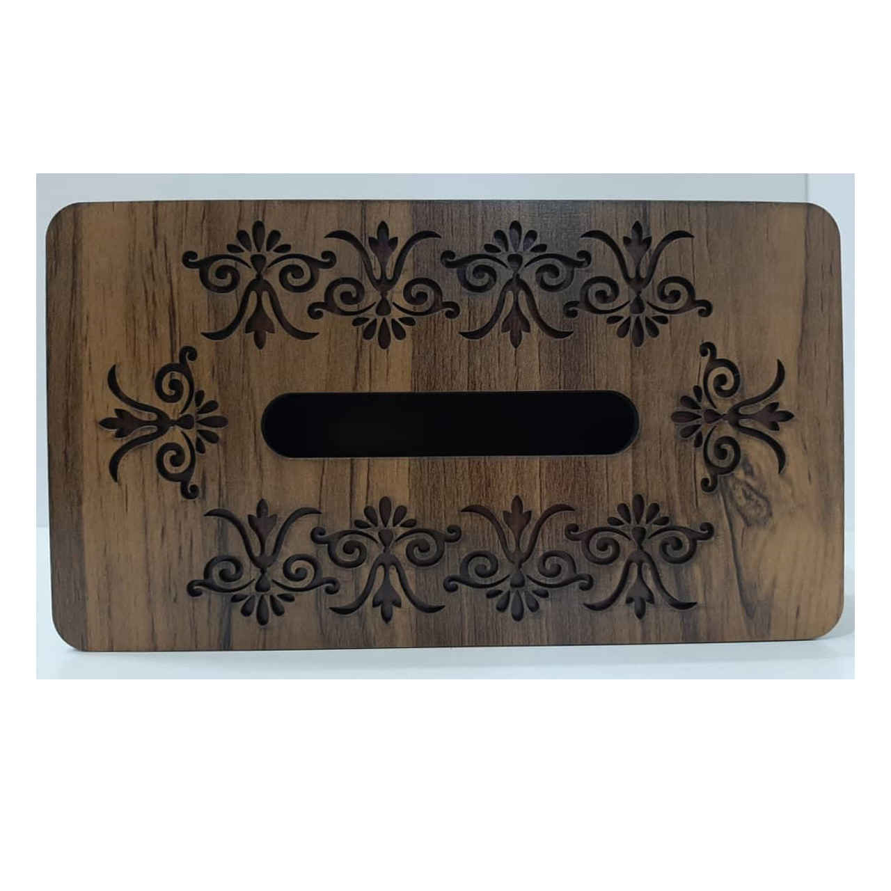 Wooden Waste Basket & Tissue Box Set - Floral Pattern - ShopiPersia