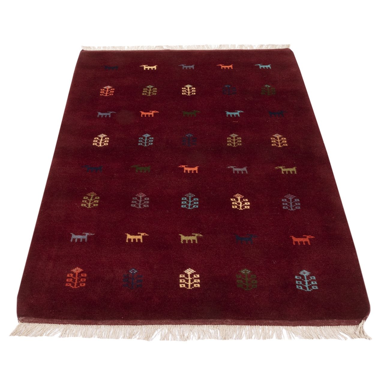 Authentic Genuine Persian Gabbeh Wool Rug Handwoven with Animal Motifs ...