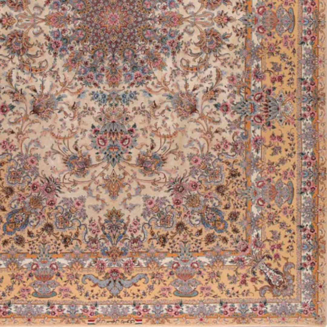 Authentic Persian Carpet with Silk Hand-Knotted in Isfahan Lachak ...