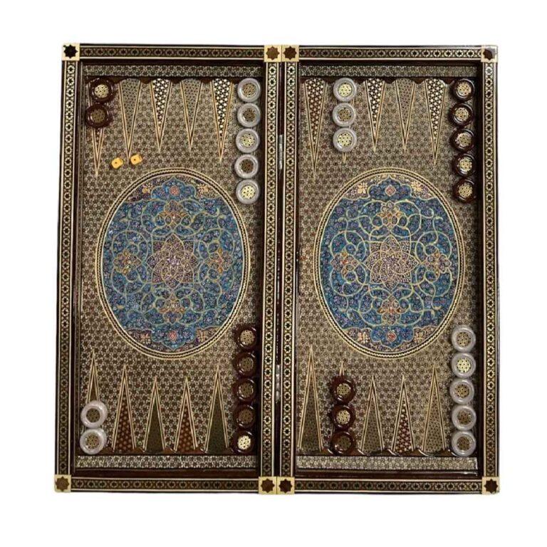 Inlaid Marquetry Backgammon Board Handmade with Traditional Khatam-kari ...