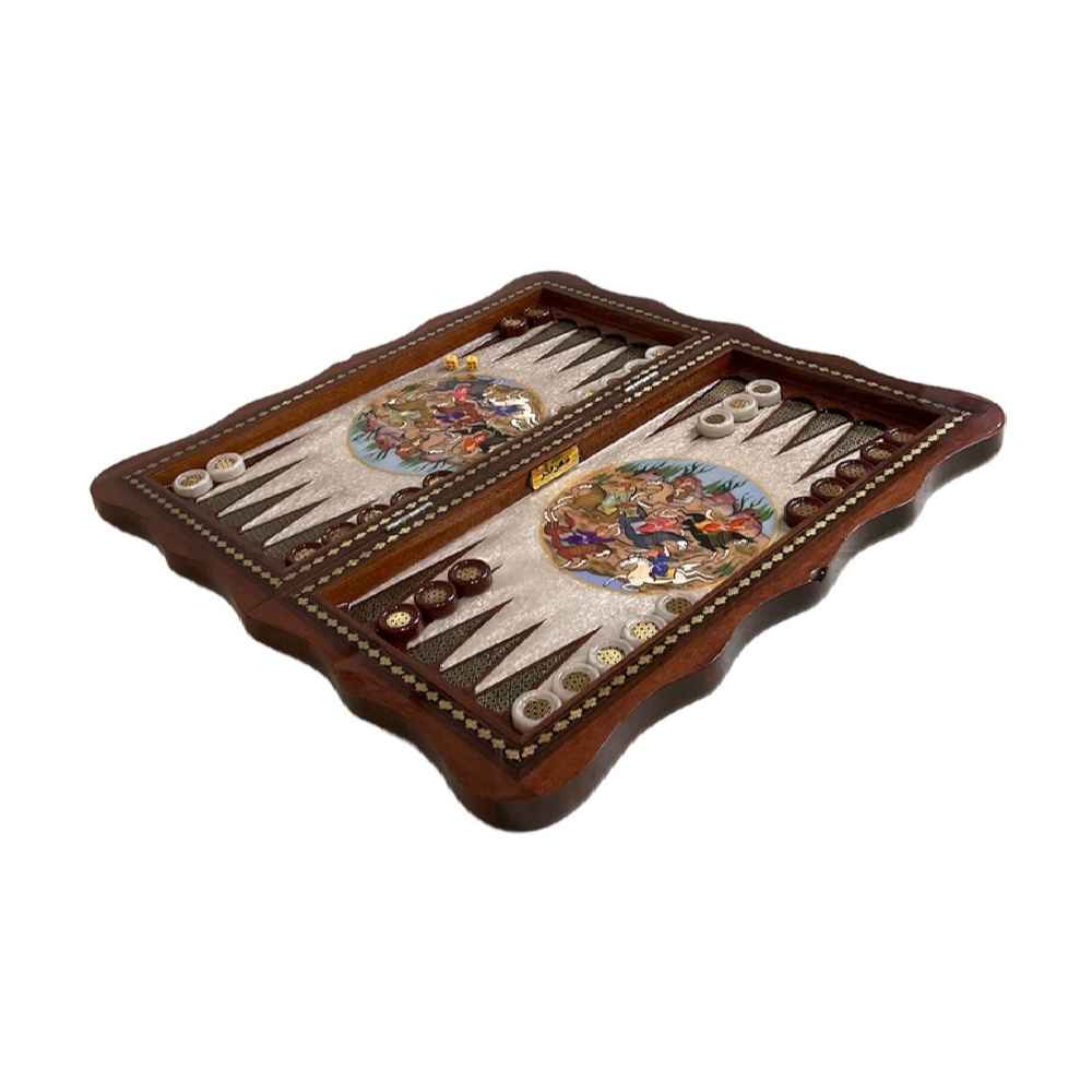 Inlaid Marquetry Backgammon Board Khatam-kari Chovgan Design by Skilled ...