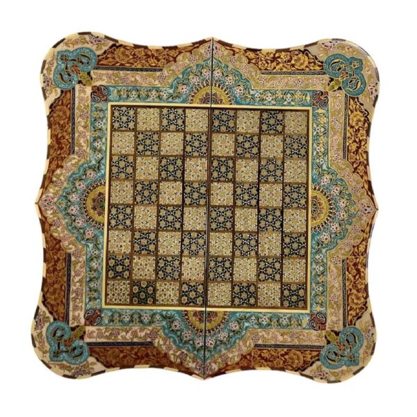 Inlaid Marquetry Backgammon Board Masterful Craftsmanship with Persian ...