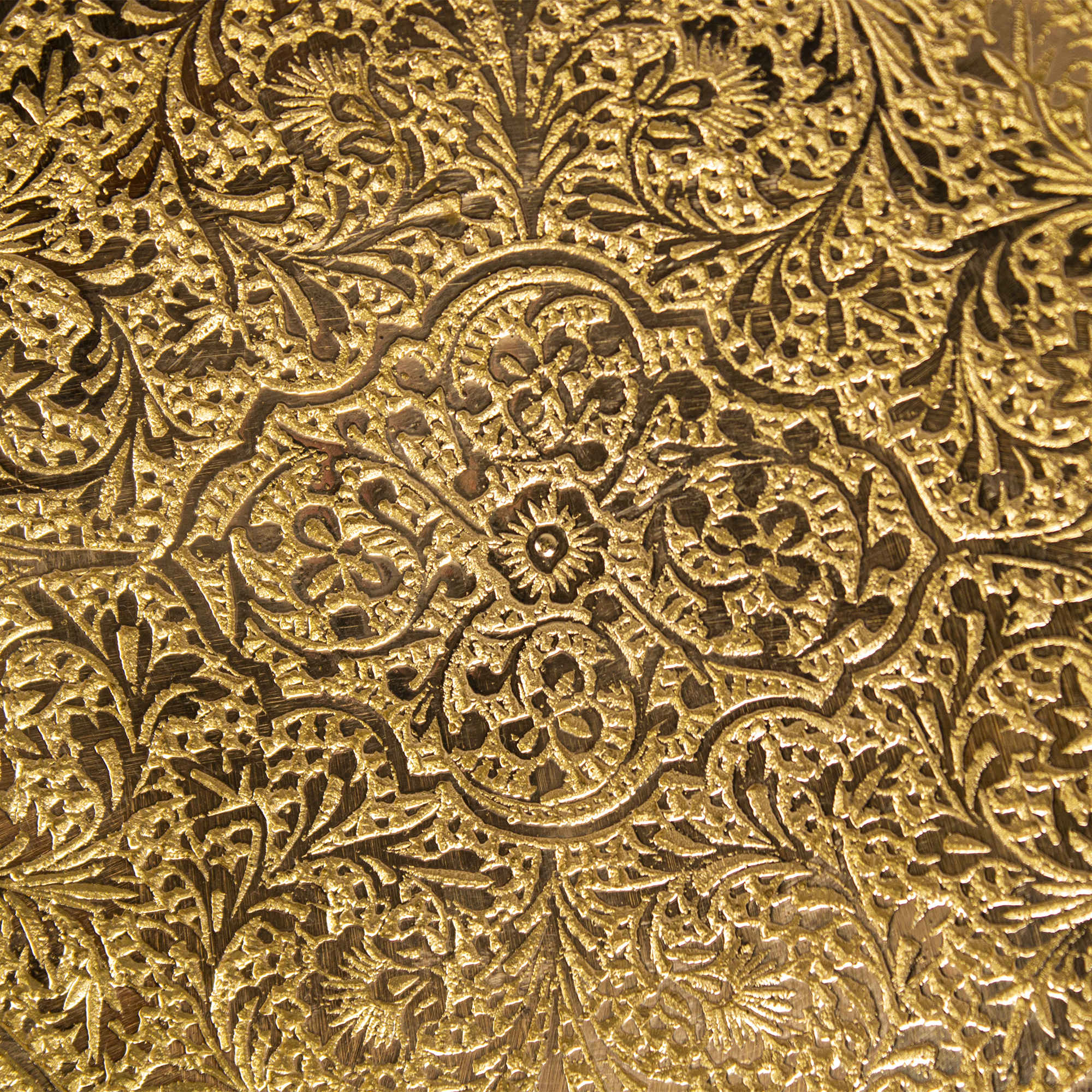 Brass Serving Stand with Intricate Engraving Elegance - ShopiPersia