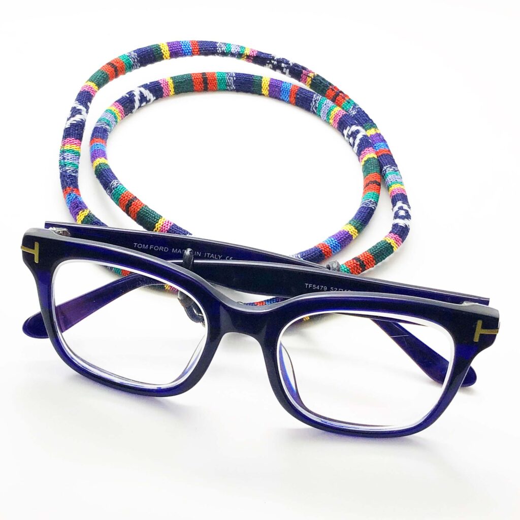 Eye Glasses String Holder Strap Blue Striped Traditional Design ...