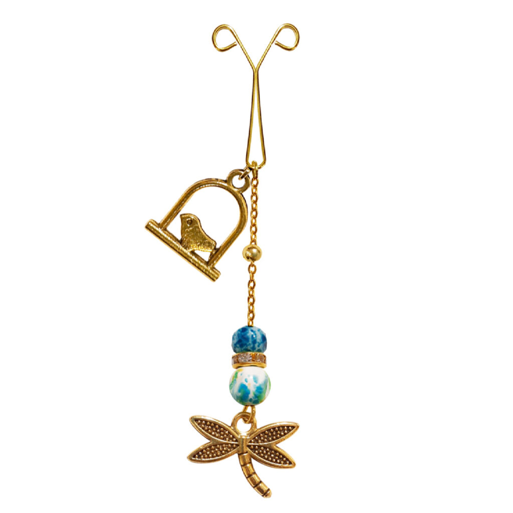 Hijab U Clips for Muslim Woman with Long Dragonfly Pendant - ShopiPersia