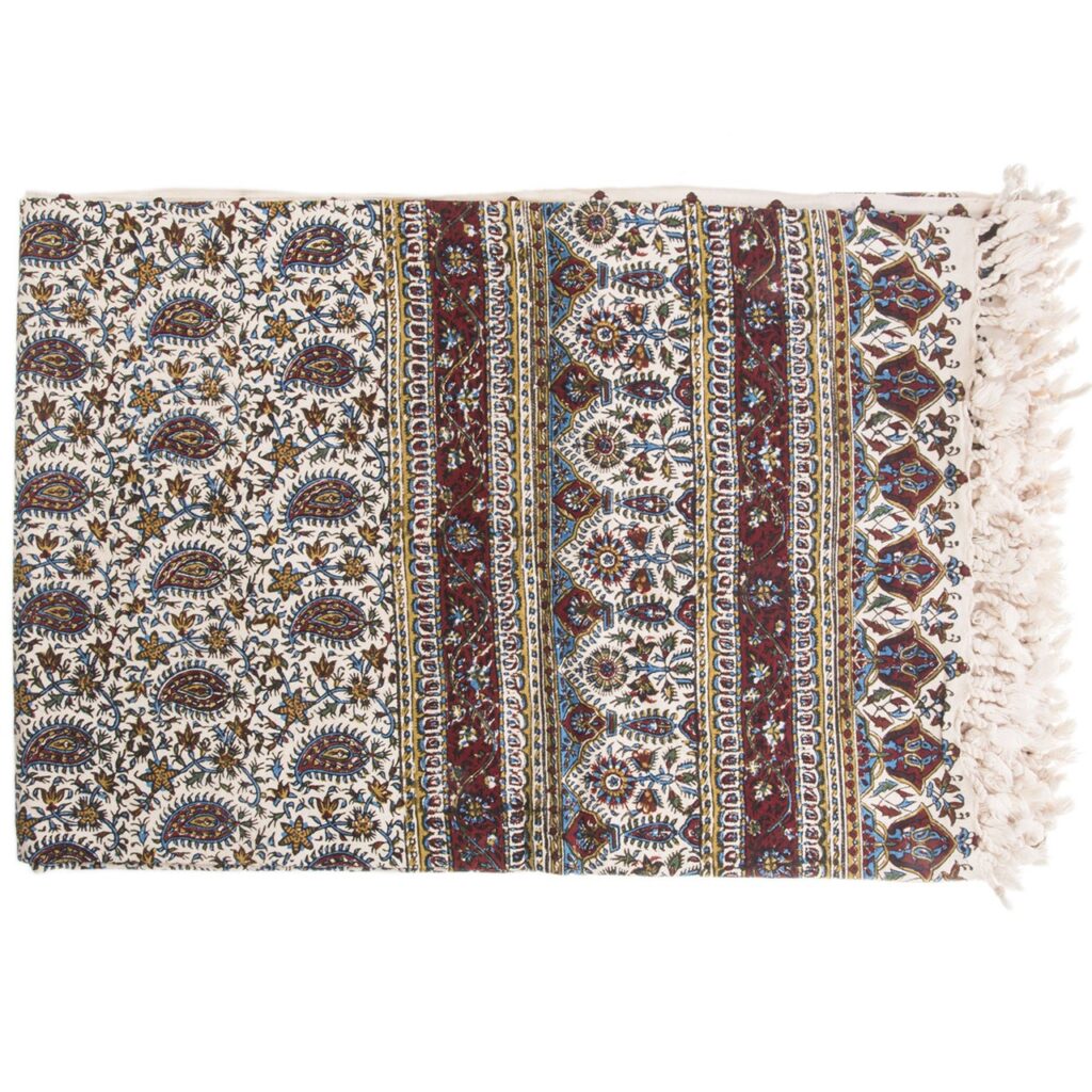 Iranian Tablecloth: Isfahan's Traditional Kalamkari Block Print Iblue ...