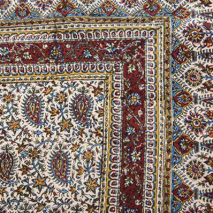 Iranian Tablecloth: Isfahan's Traditional Kalamkari Block Print Iblue ...