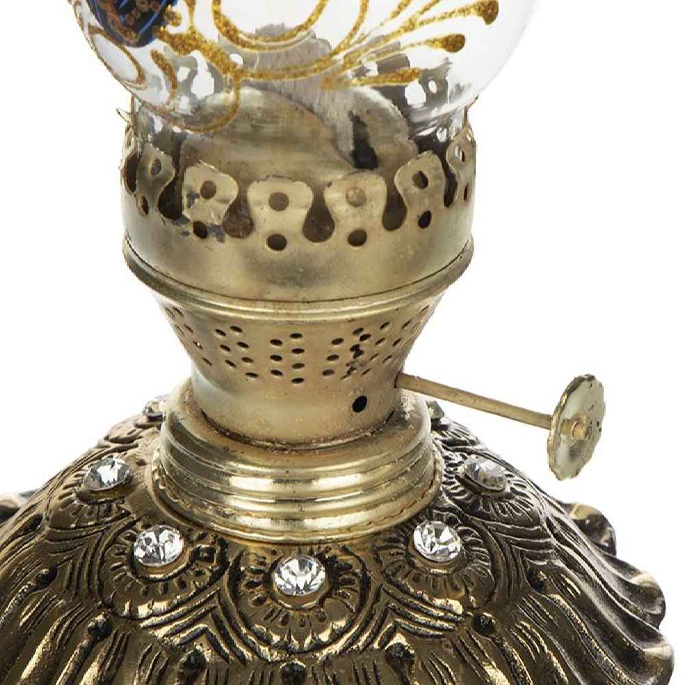 Persian Kerosene Oil Lamp with ‌Brass Base in Shah Abbasi Design ...