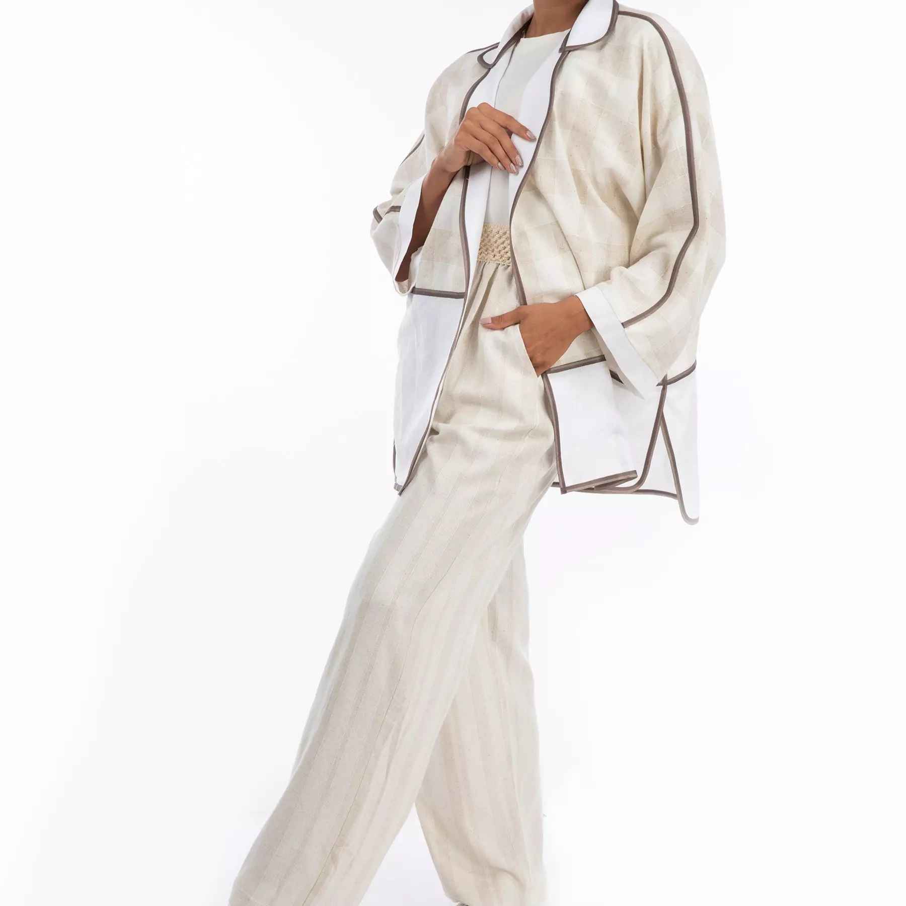 Persian Manto Loose Fit Linen Fabric for Women - ShopiPersia