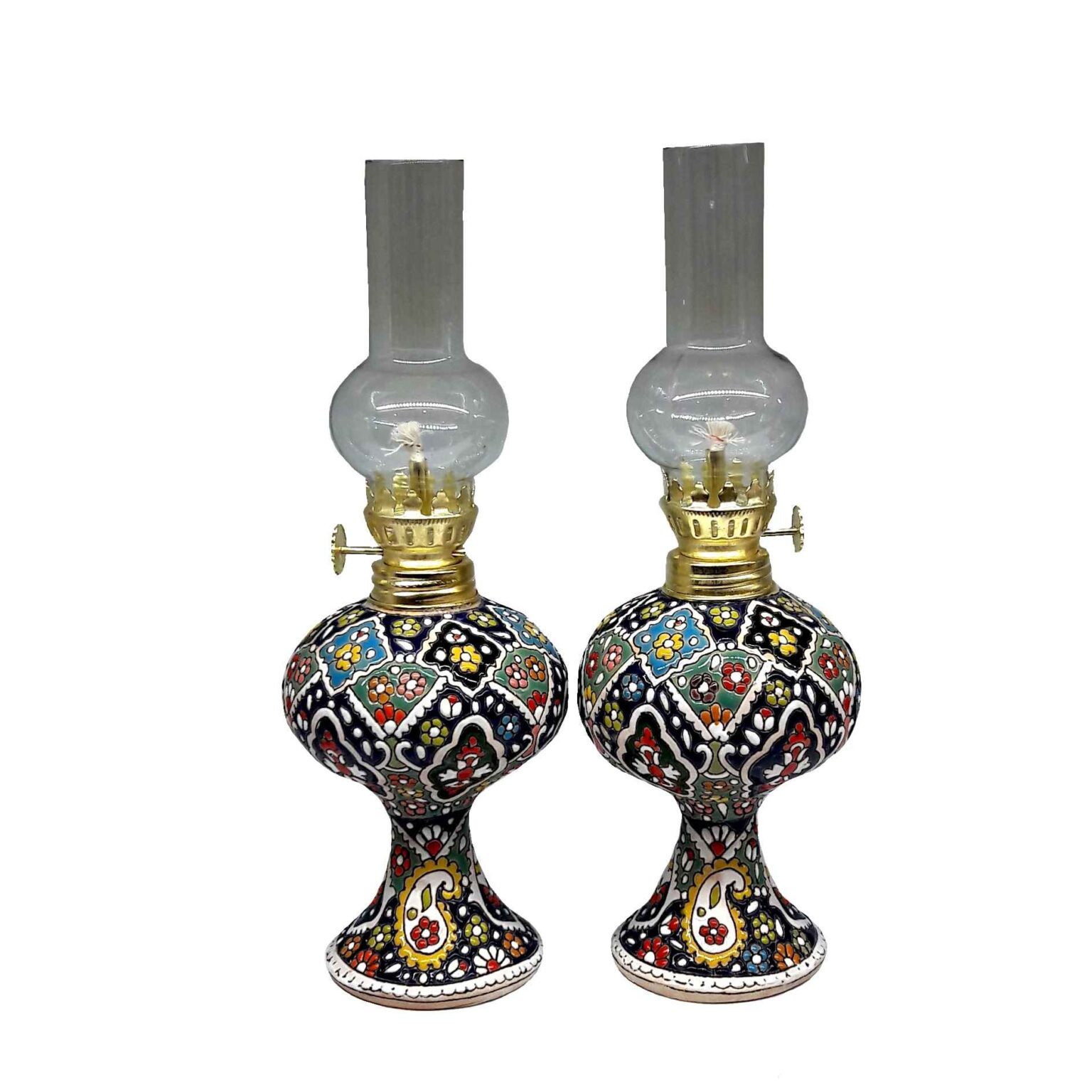 Persian Copper Kerosene Oil Lamp Model Shah Abbas (2x) - ShopiPersia