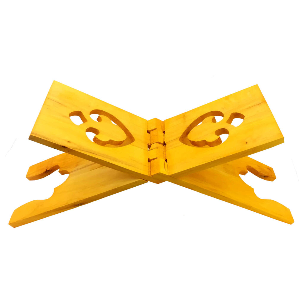 Foldable Wooden Quran Rehal Stand Holder with Islamic Design - ShopiPersia