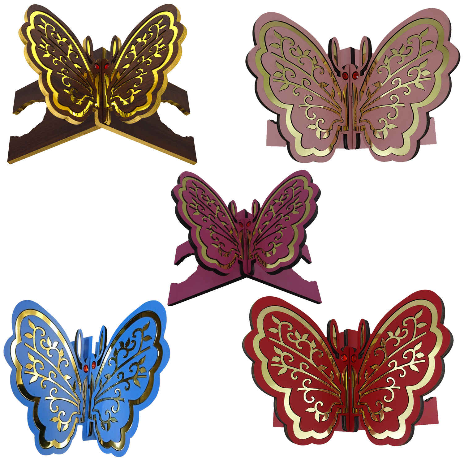 Foldable Wooden Quran Rehal Stand Holder with Butterfly Design ...