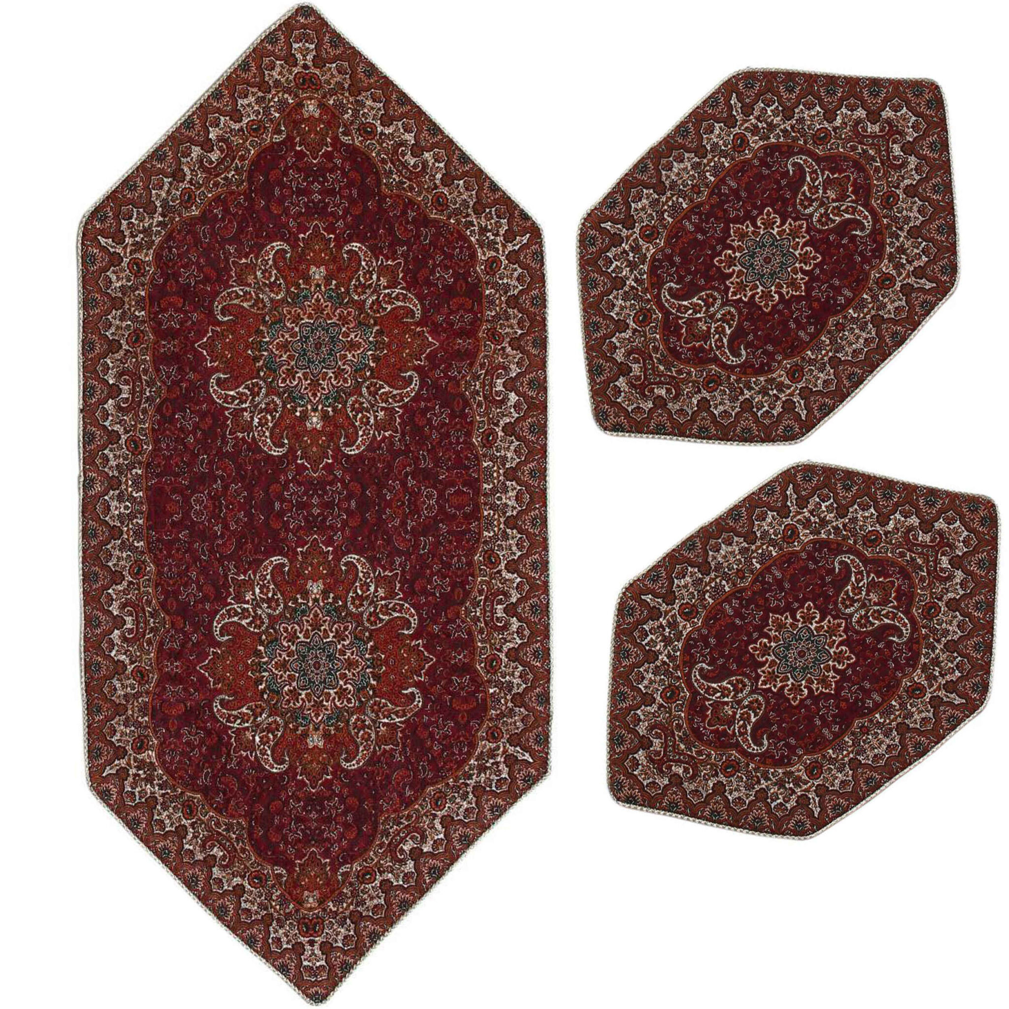 Set of 3 Persian Termeh Tablecloth Luxurious with Floral Pattern Z3 ...