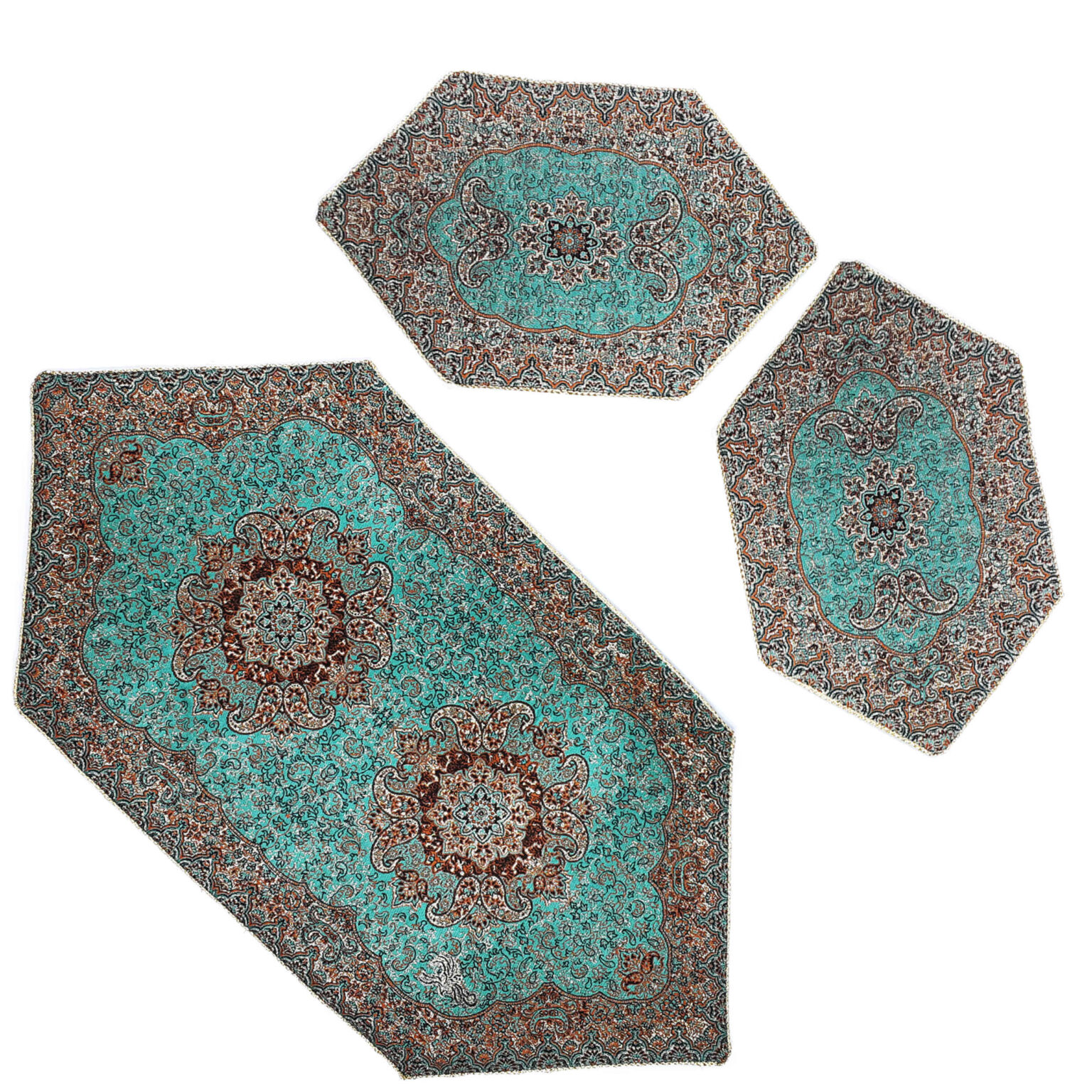 Set of 4 Termeh Tablecloth Luxurious with Persian Paisley Pattern ...