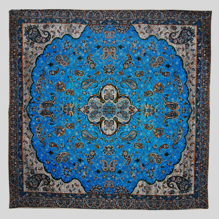 Iranian Tablecloth: Isfahan's Traditional Kalamkari Block Print Blue ...