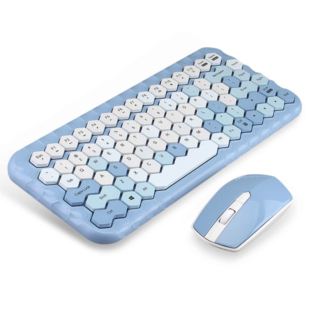 Wireless Keyboard and Mouse with Beehive Design - ShopiPersia